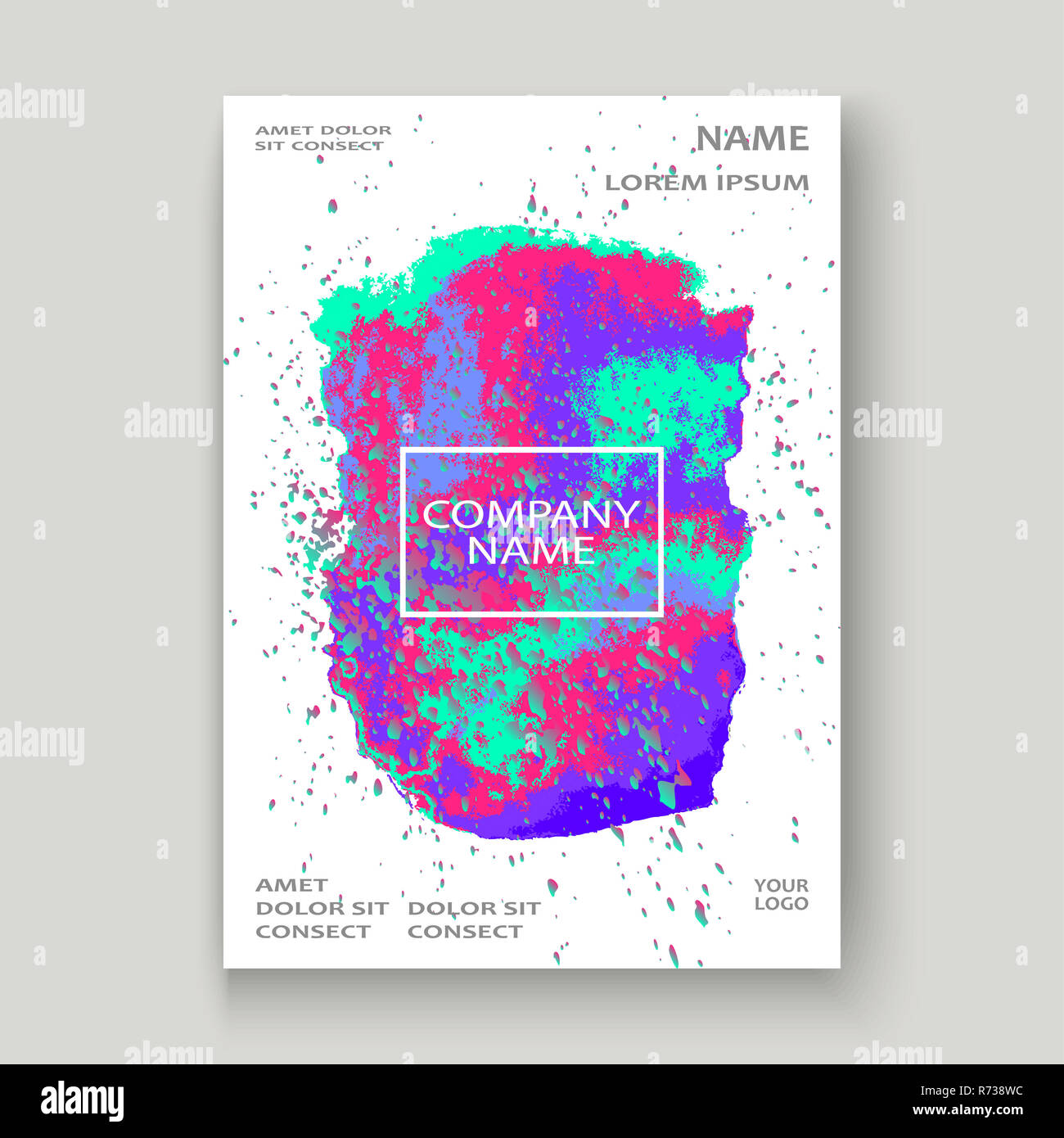 Neon gemstone artistic cover design. Fluid holographic gradient ...