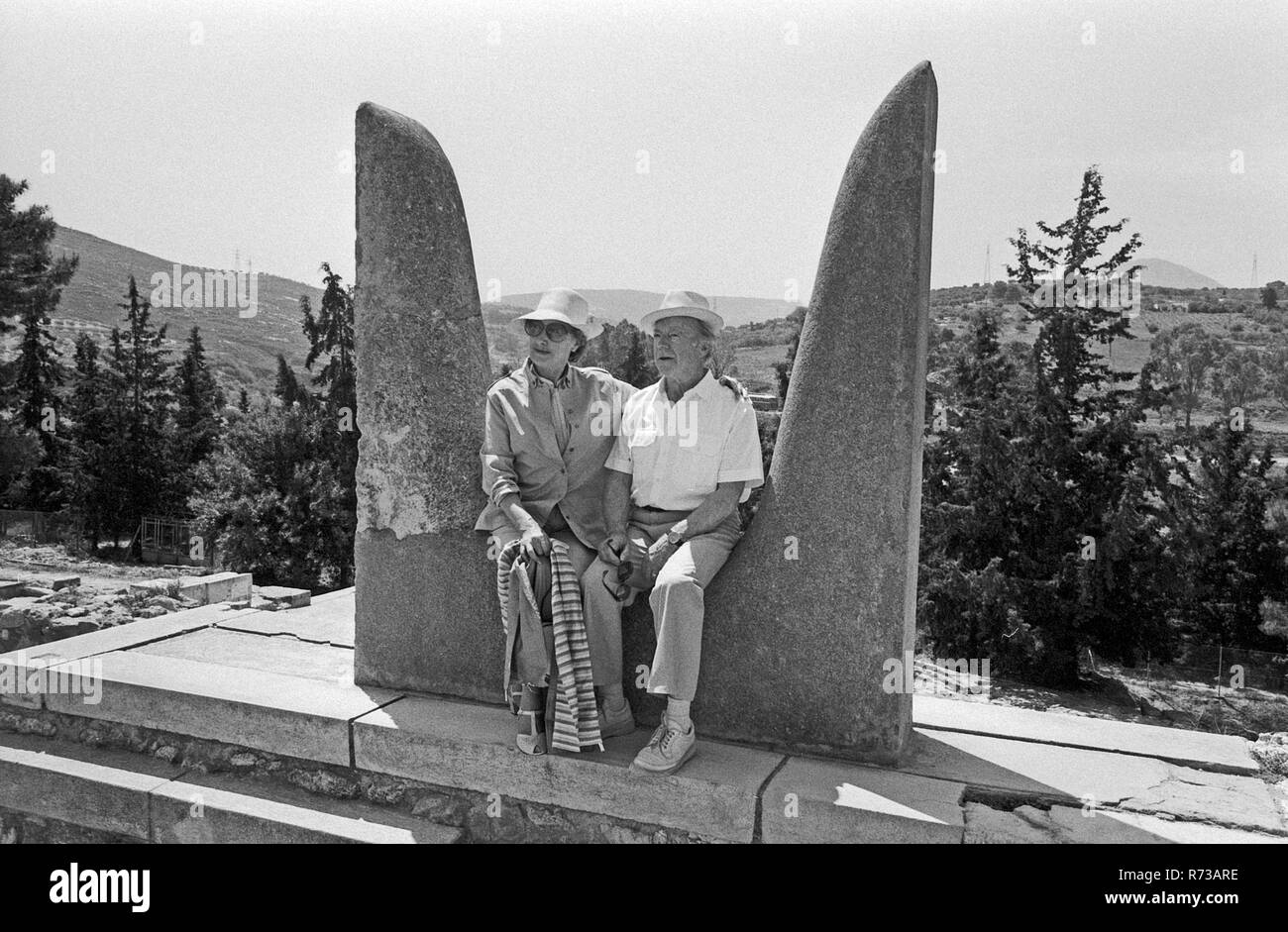 Schauspieler Heinz Rühmann mit Ehefrau Hertha Droemer auf Kreuzfahrt ...