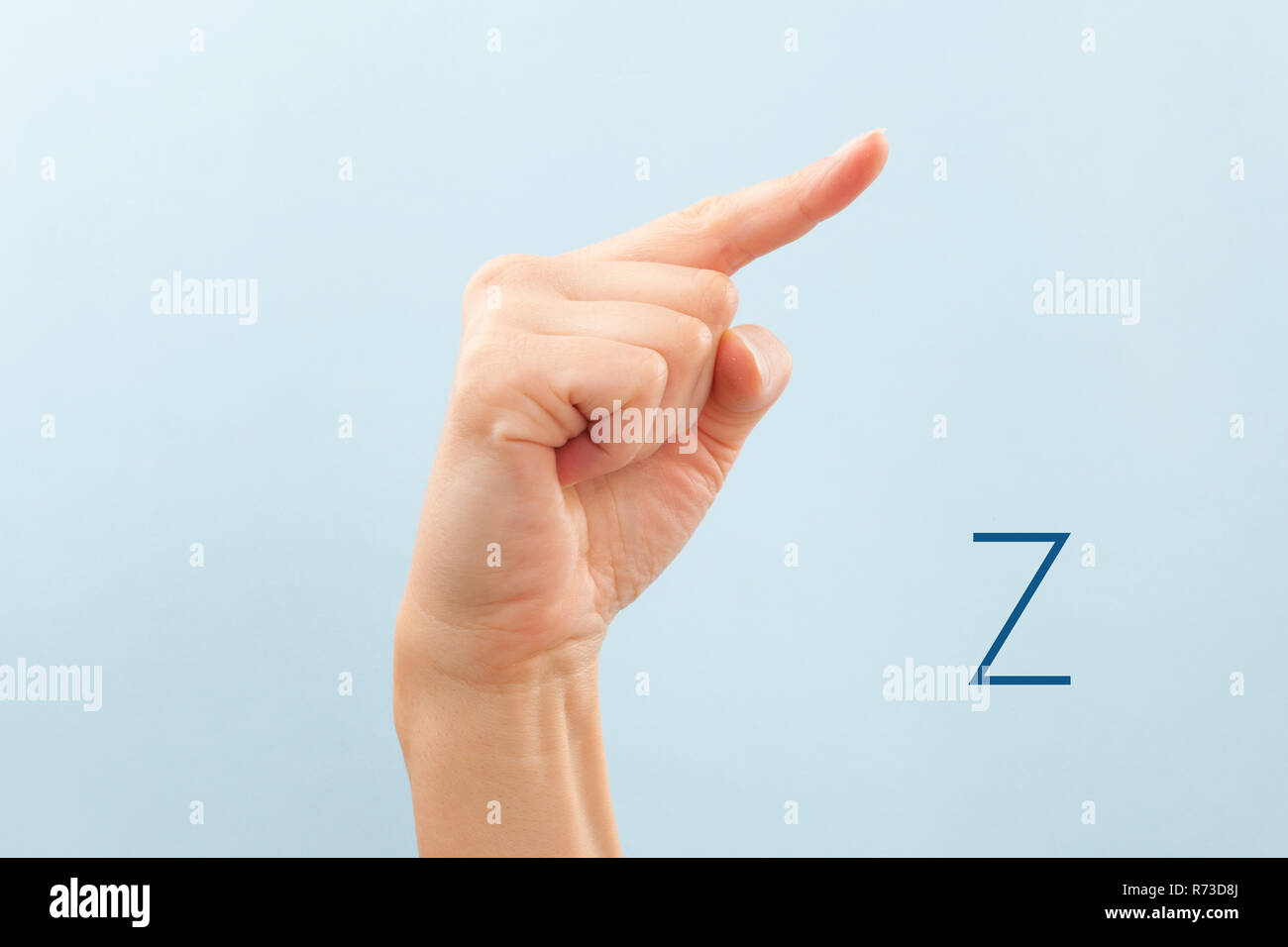 American sign language Z Stock Photo - Alamy