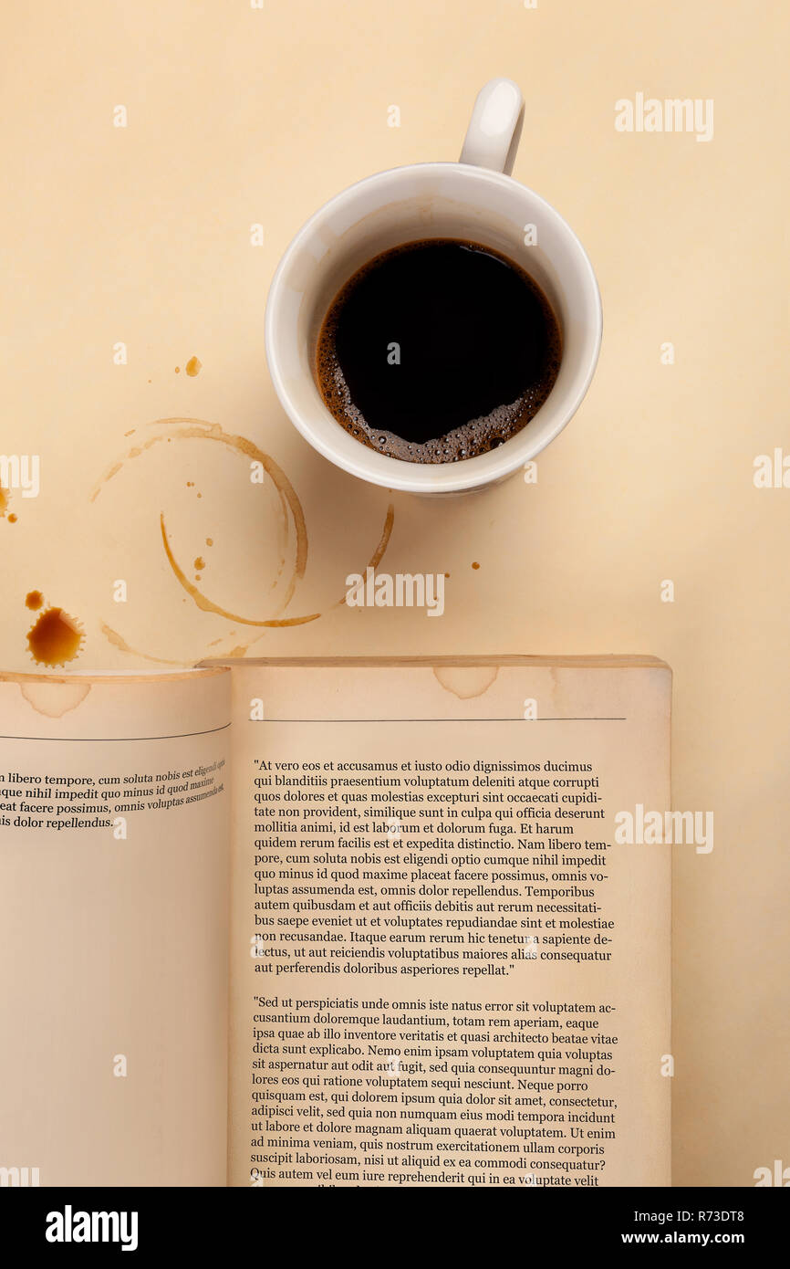 Book coffee stain hi-res stock photography and images - Alamy