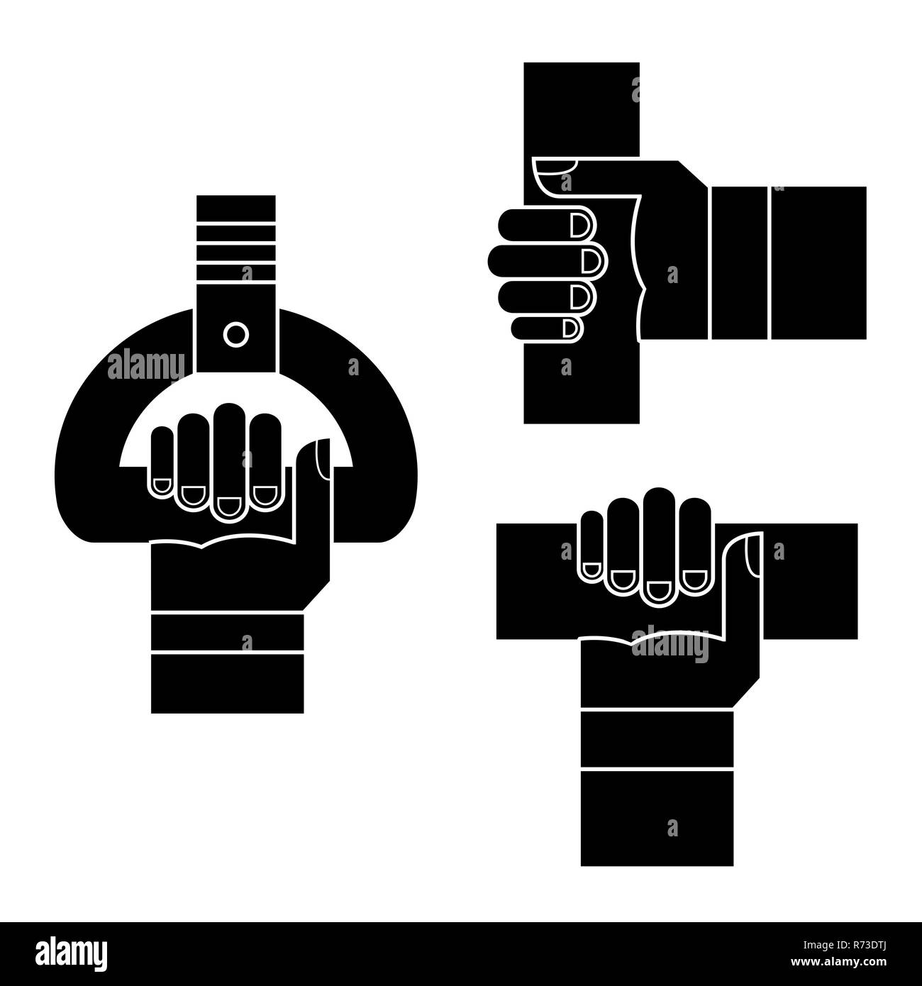 Safety hand position in public transport sign isolated Stock Vector ...