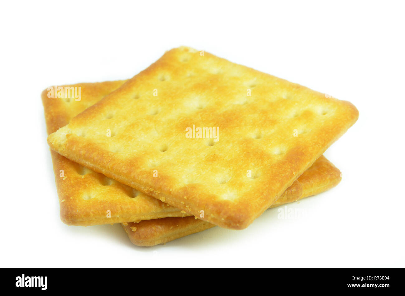 Fresh crackers biscuit isolated Stock Photo - Alamy