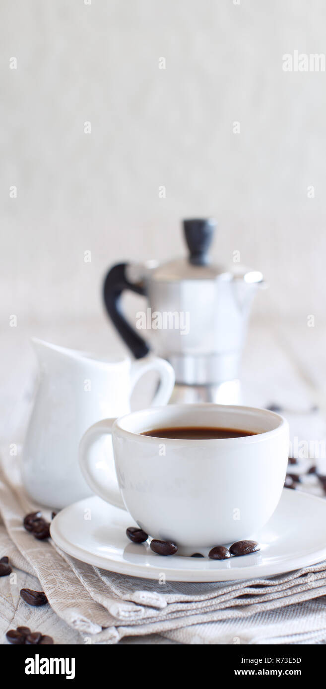 Italian coffee set for breakfast Stock Photo - Alamy