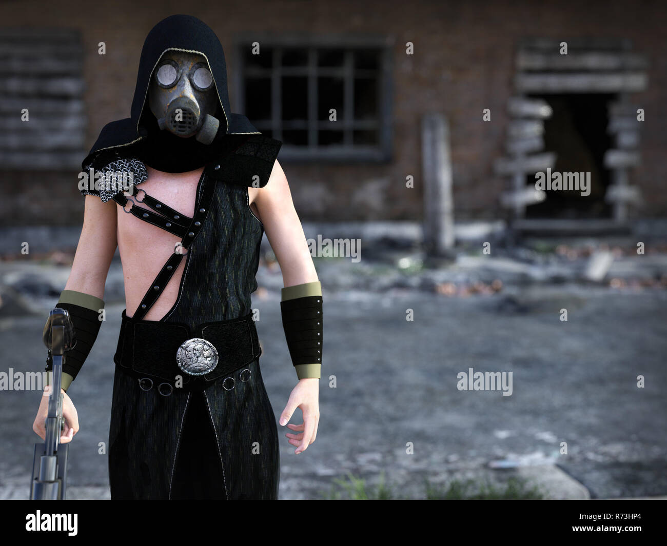 3D rendering of a man in a futuristic dystopian world Stock Photo - Alamy