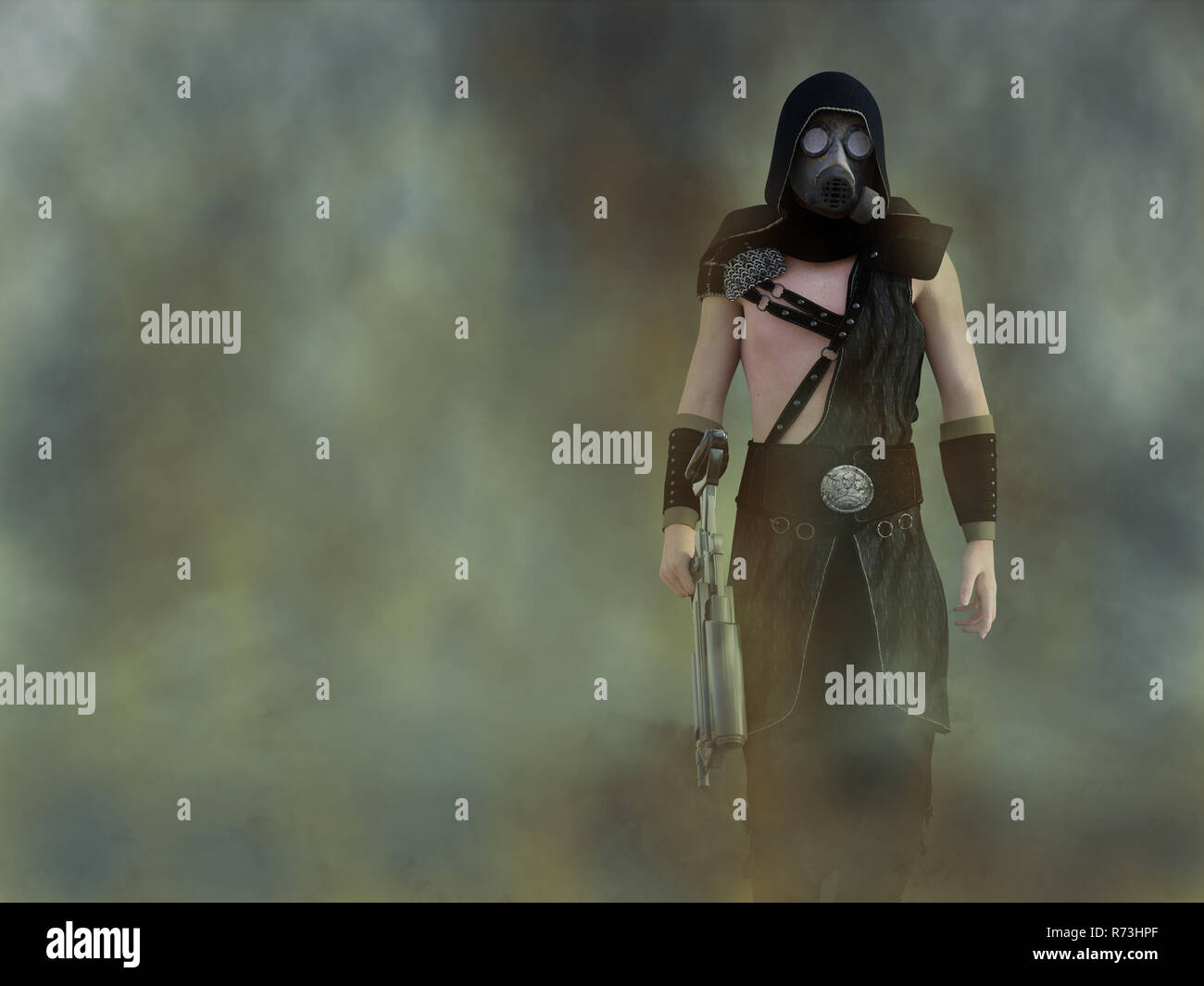 3D rendering of a man in a futuristic dystopian world Stock Photo - Alamy