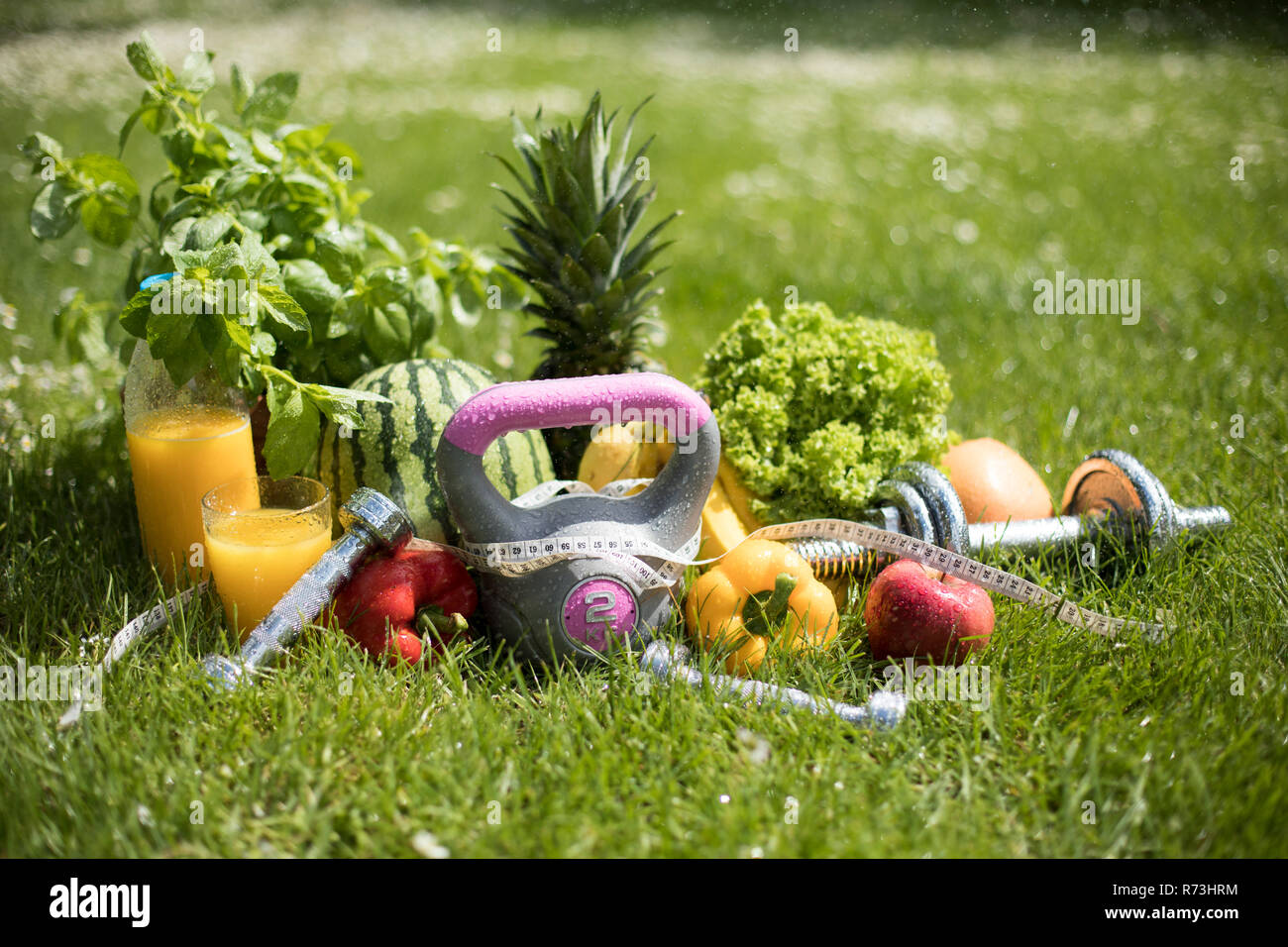 Sport diet, fitness, outdoor background Stock Photo - Alamy