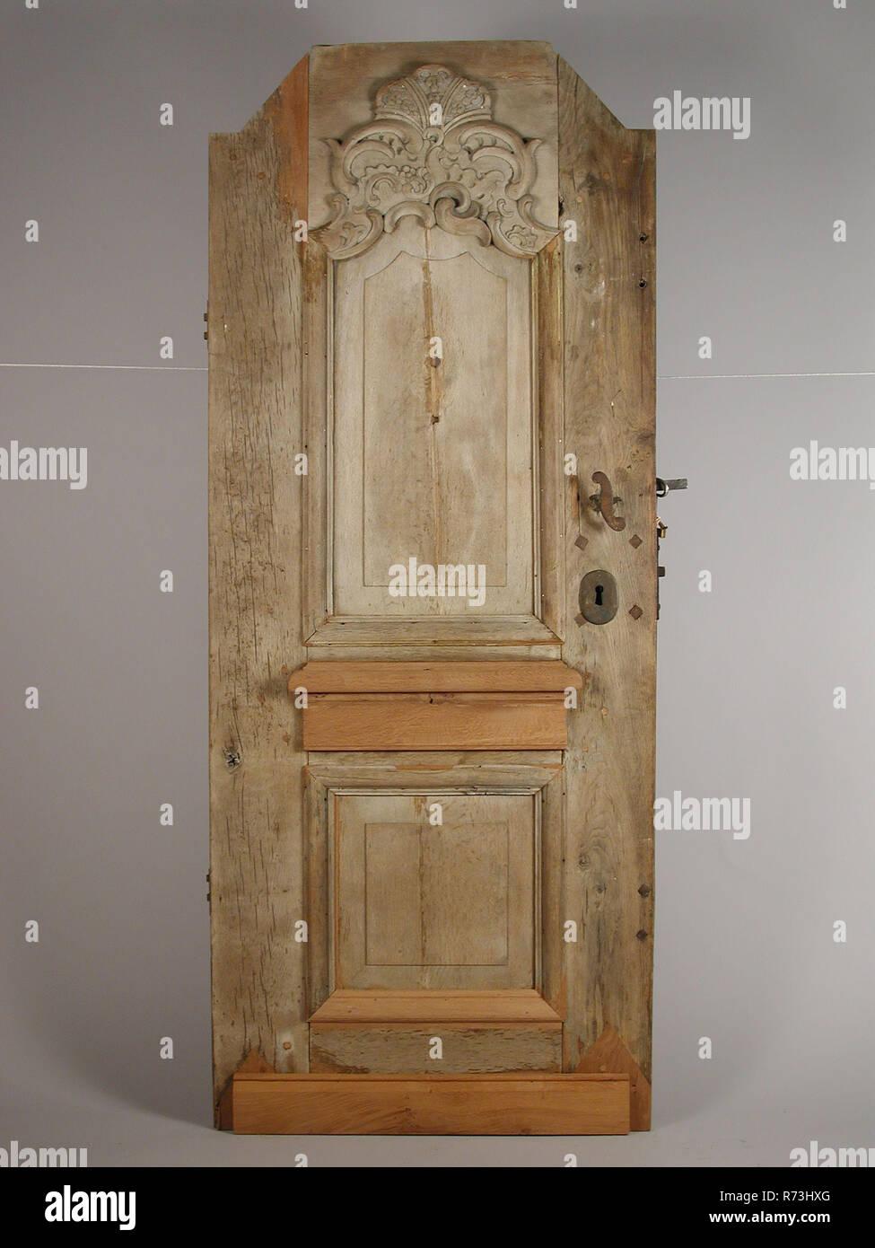 Door with carving Louis XV, door building part wood oak, handle and ...