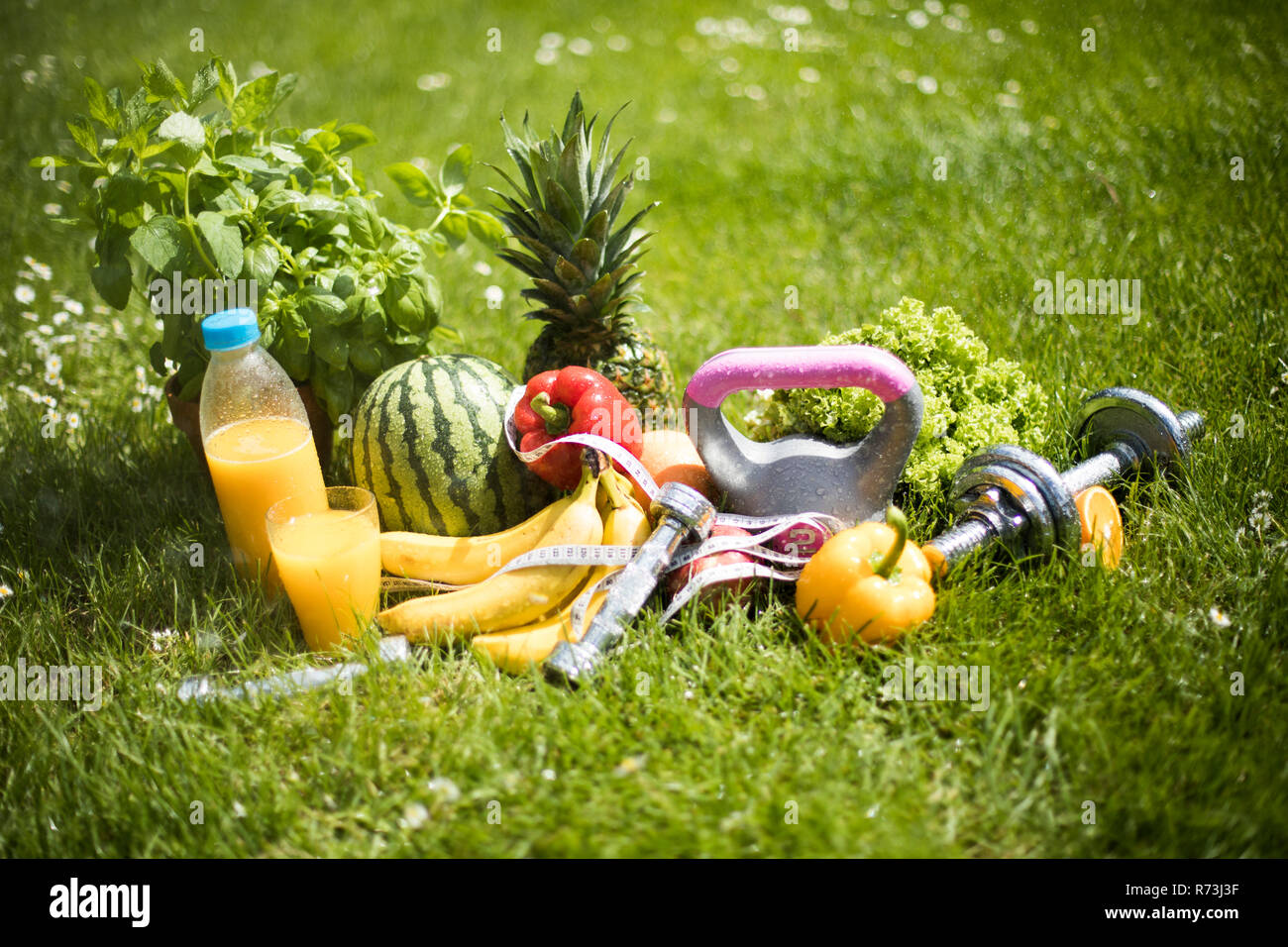 Sport diet, fitness, outdoor background Stock Photo - Alamy