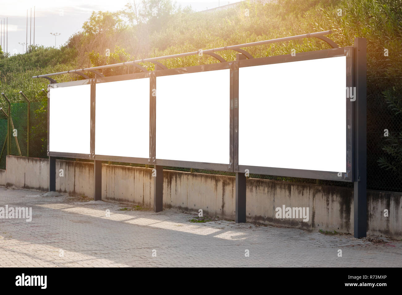 Empty / blank outdoor advertising billboards by Bosphorus in Istanbul ...