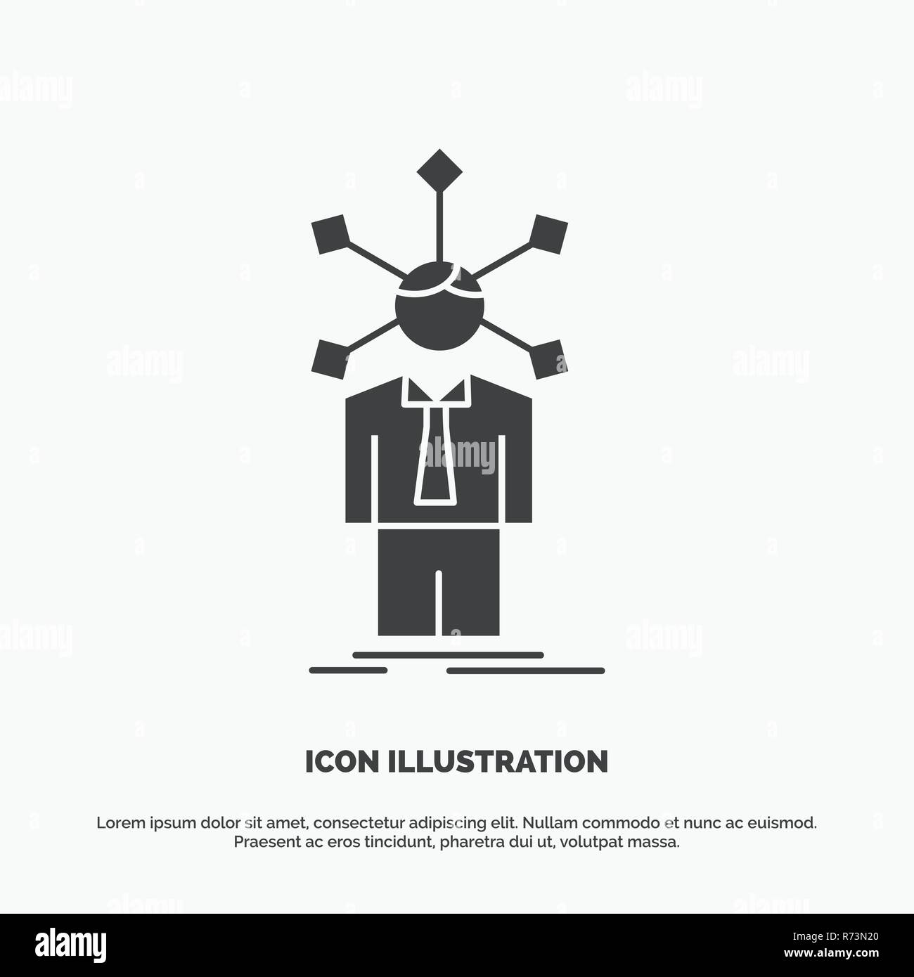 development, human, network, personality, self Icon. glyph vector gray ...
