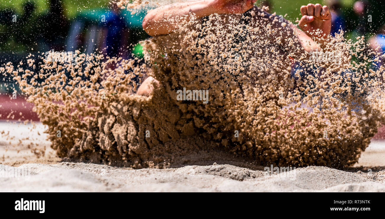 Long jump sand hi-res stock photography and images - Alamy