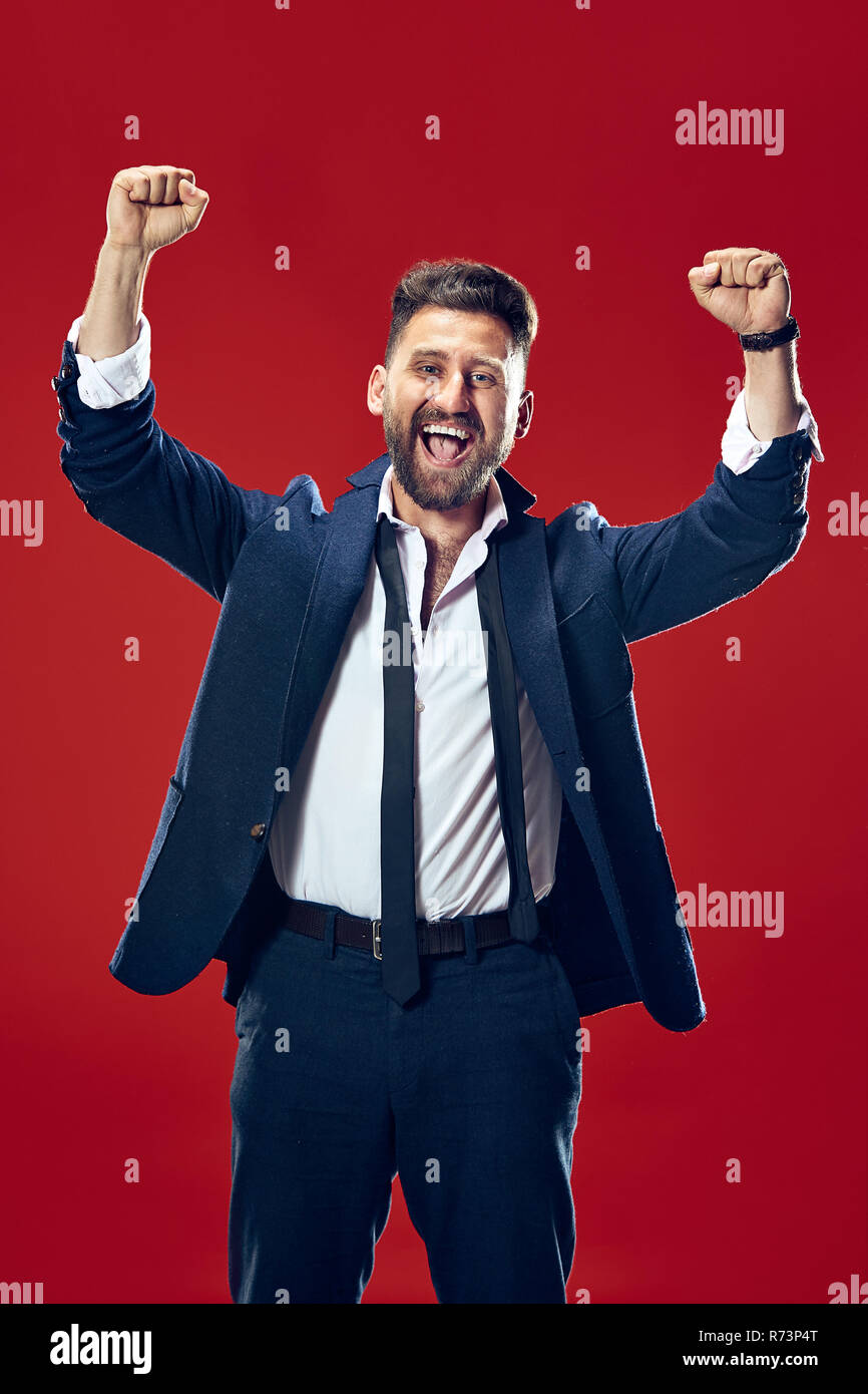 Winning success man happy ecstatic celebrating being a winner. Dynamic ...