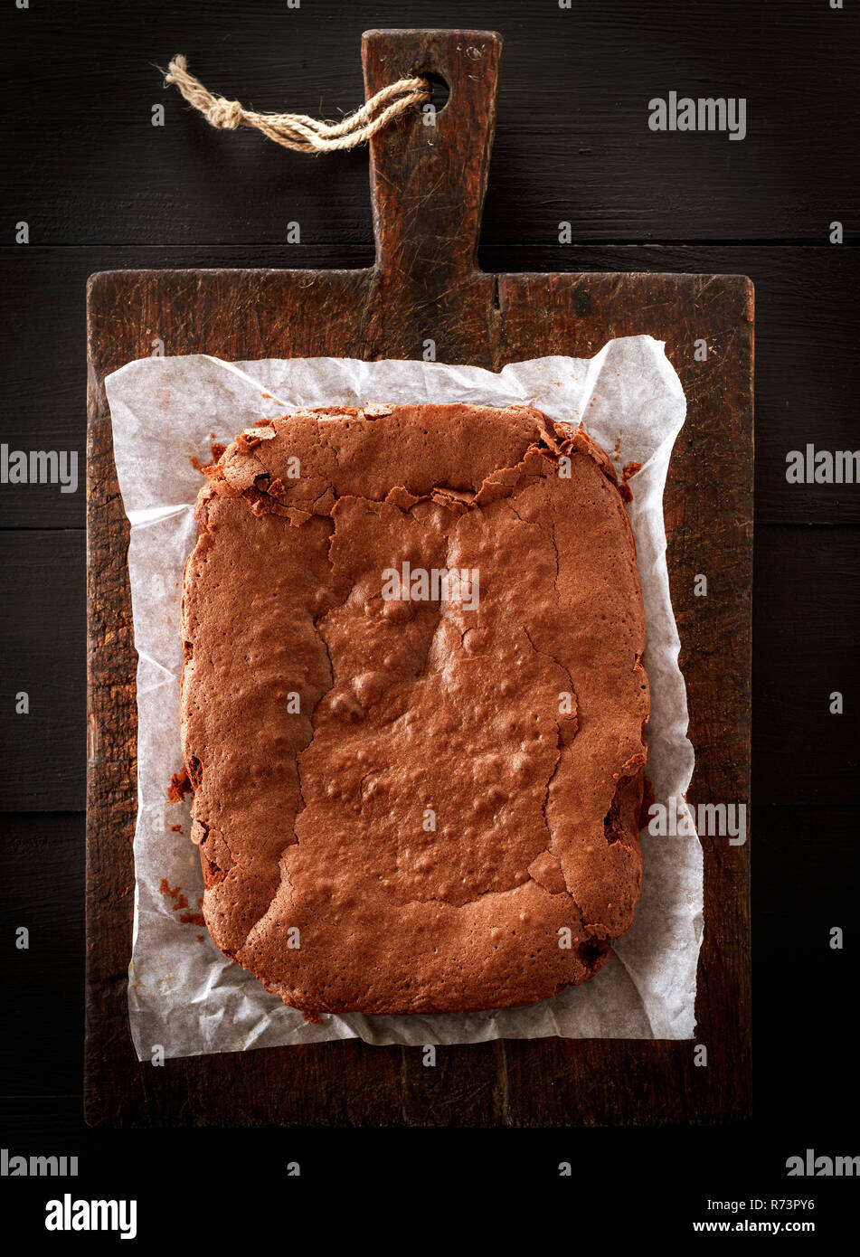 baked rectangular chocolate brownie pie Stock Photo - Alamy