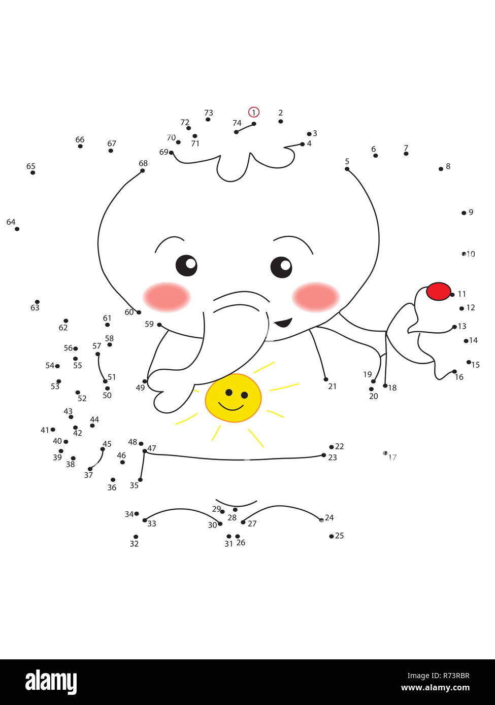 Game for children : join the dots following the numbers Stock Photo - Alamy