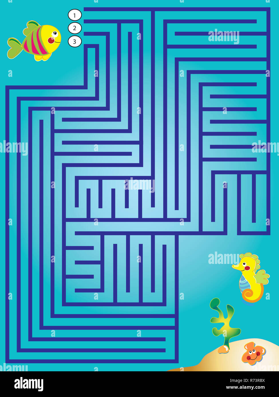 illustration of game for children: maze Stock Photo - Alamy