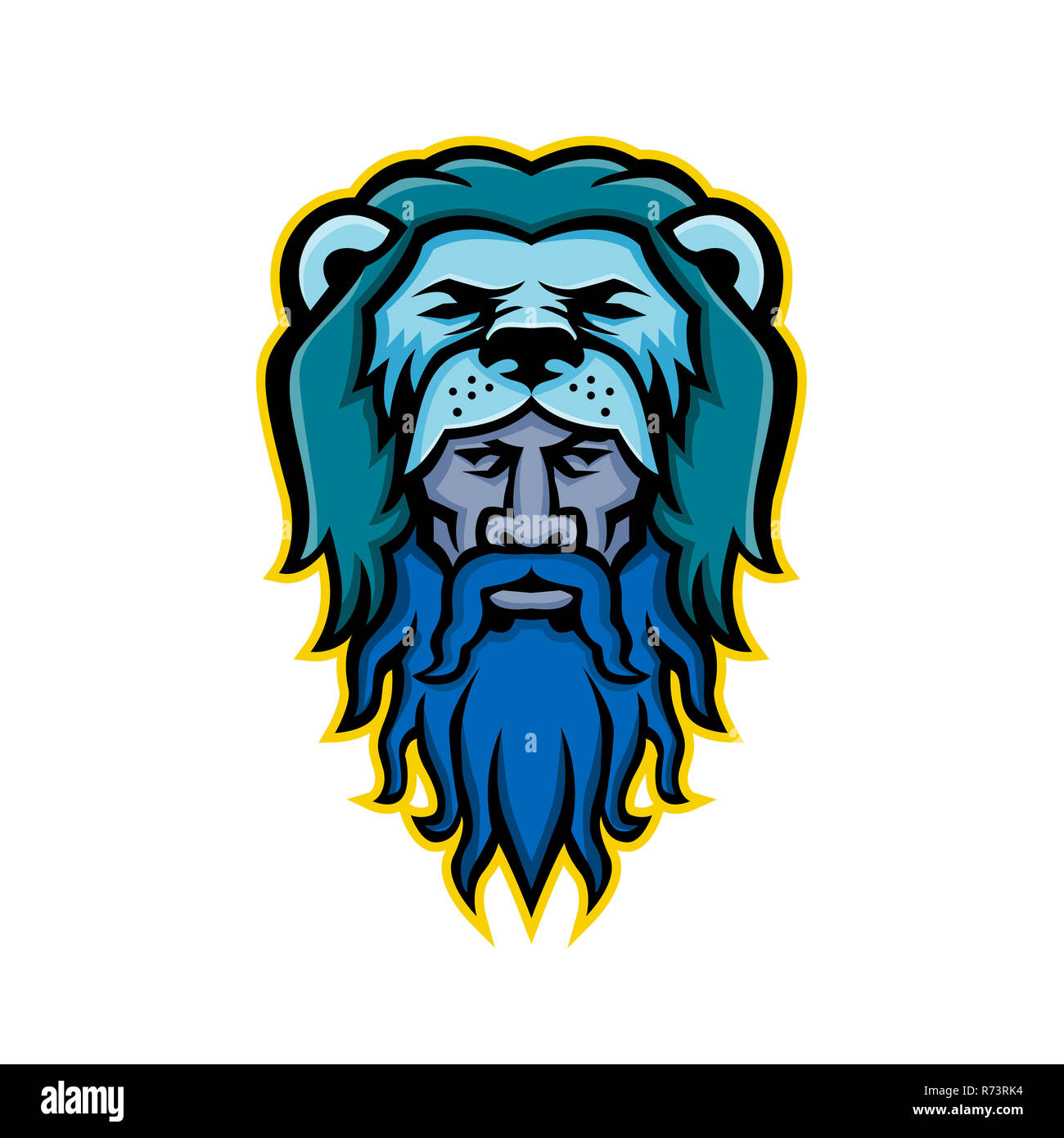 Hercules Wearing Lion Skin Mascot Stock Photo - Alamy