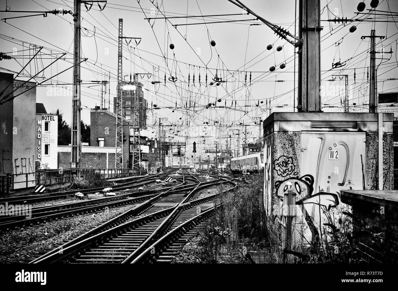 Railroads at Cologne Train Station Stock Photo - Alamy