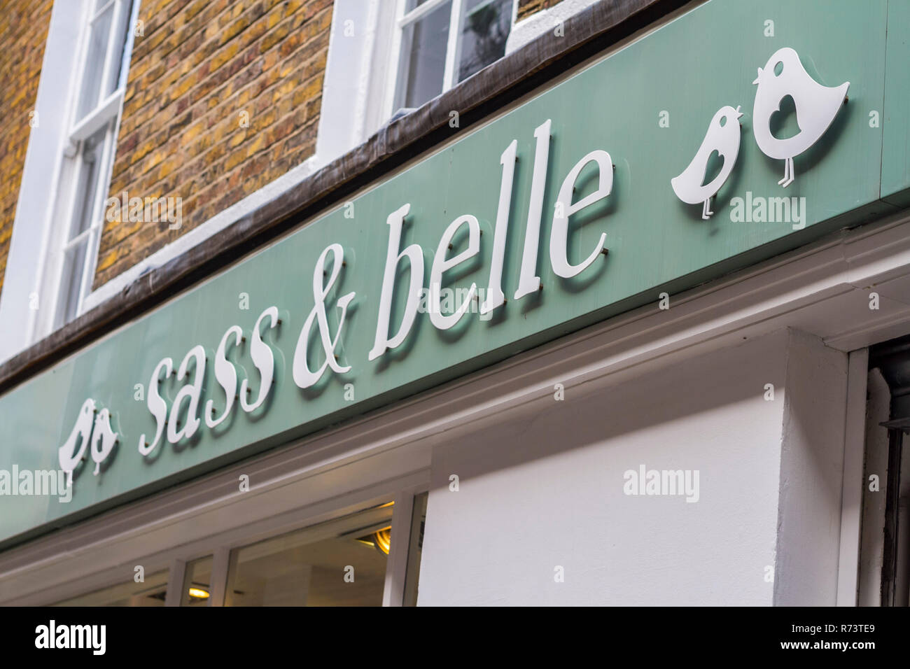 Sass & Belle homeware shop, Covent Garden, London, UK, signage modern ...