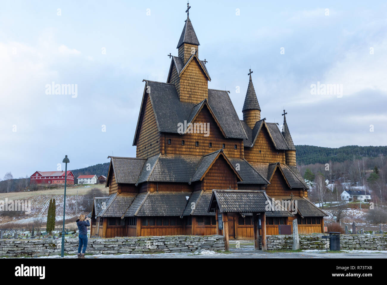 Heddal stave church, Notodden, the largest stave church in Norway Stock ...