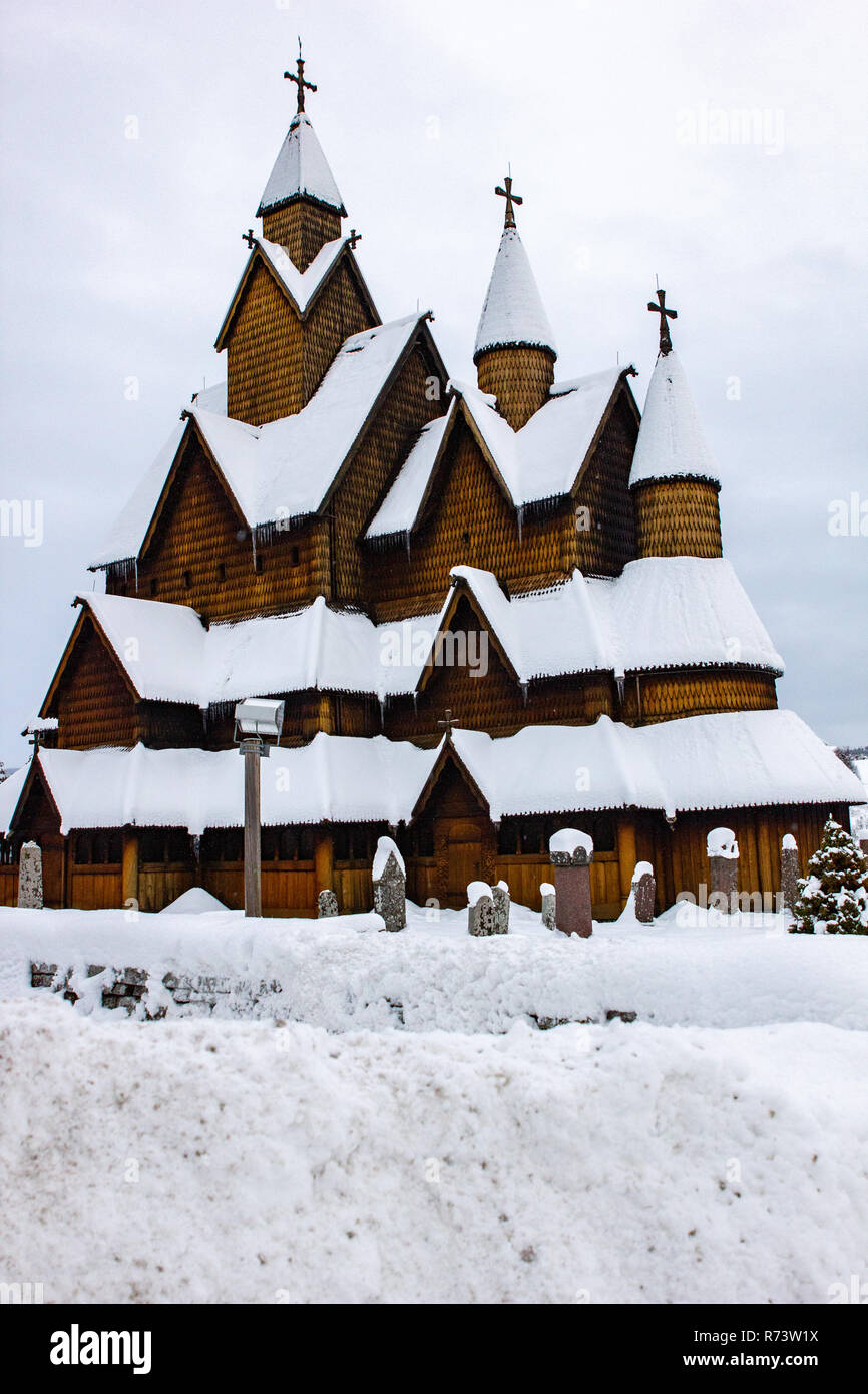Heddal stave church, Notodden, the largest stave church in Norway under ...