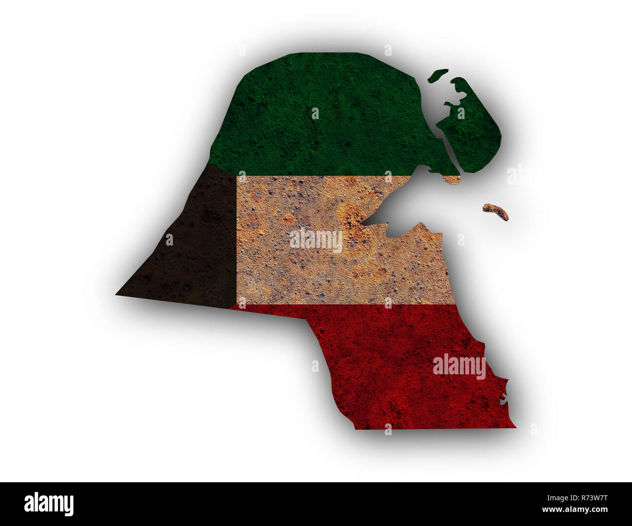 Flag map of kuwait Cut Out Stock Images & Pictures - Alamy