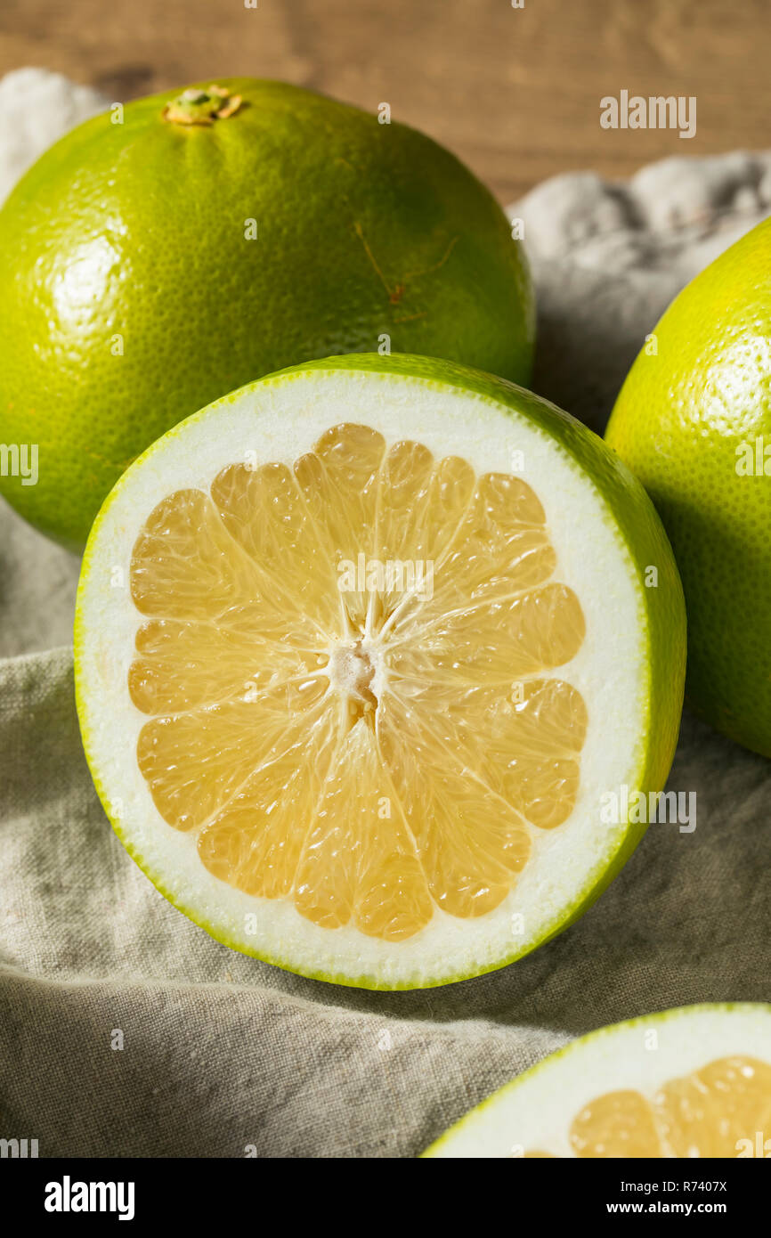 Raw Green Organic Golden Pomelo Ready to Eat Stock Photo - Alamy