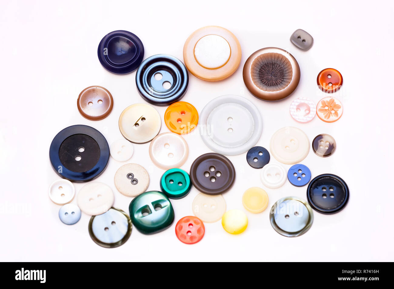 Several buttons on a white background Stock Photo - Alamy
