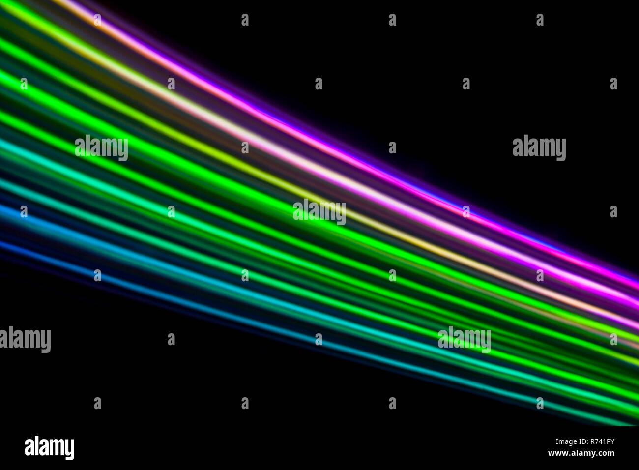 Light dispersion from a compact disk surface. Rainbow effect Stock ...