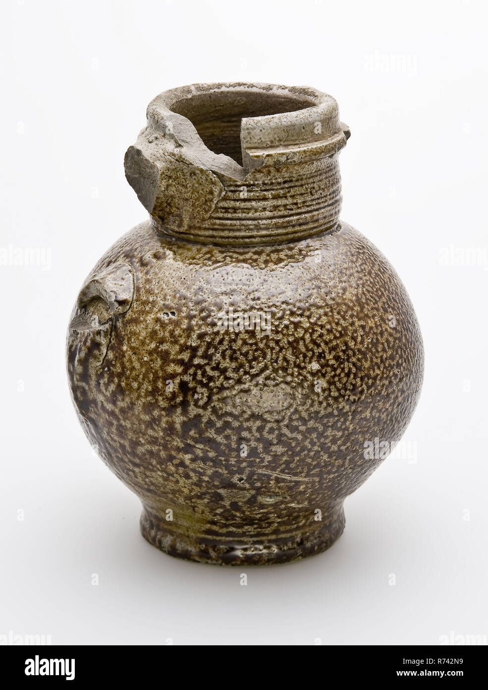 Stoneware jug be used with round neck, cylindrical neck with rings, jug ...