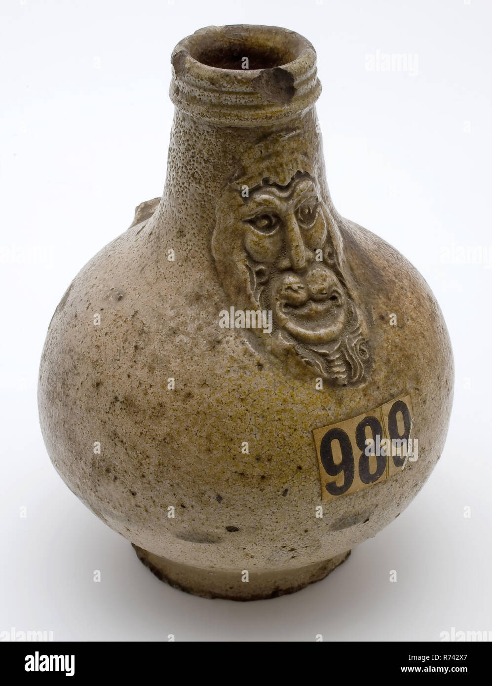 Bartmann jug, also called Bellarmine jug, jug, short-tailed ear ...