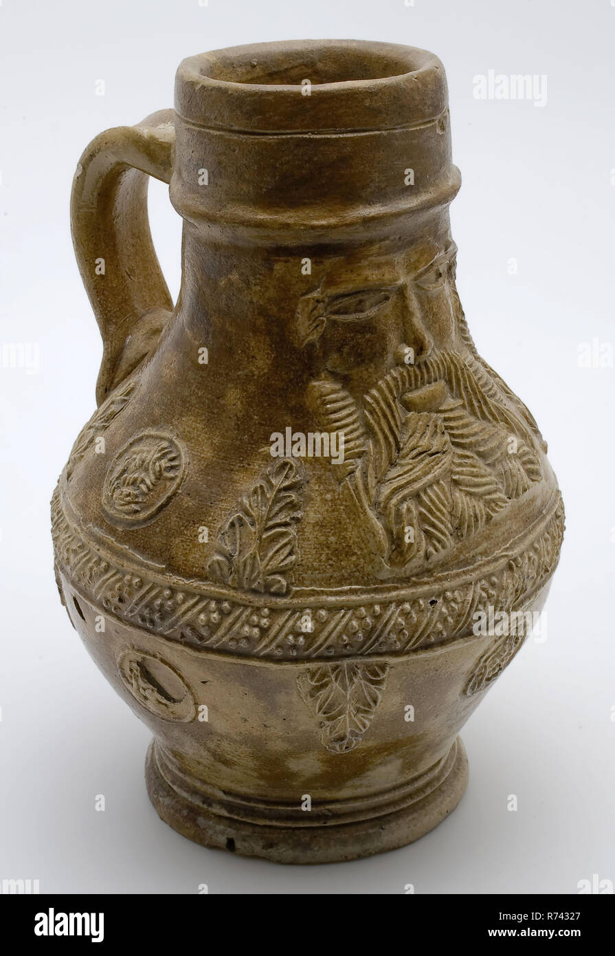 Stoneware Bartmann jug, also called Bellarmine jug, with Bartmann jug ...