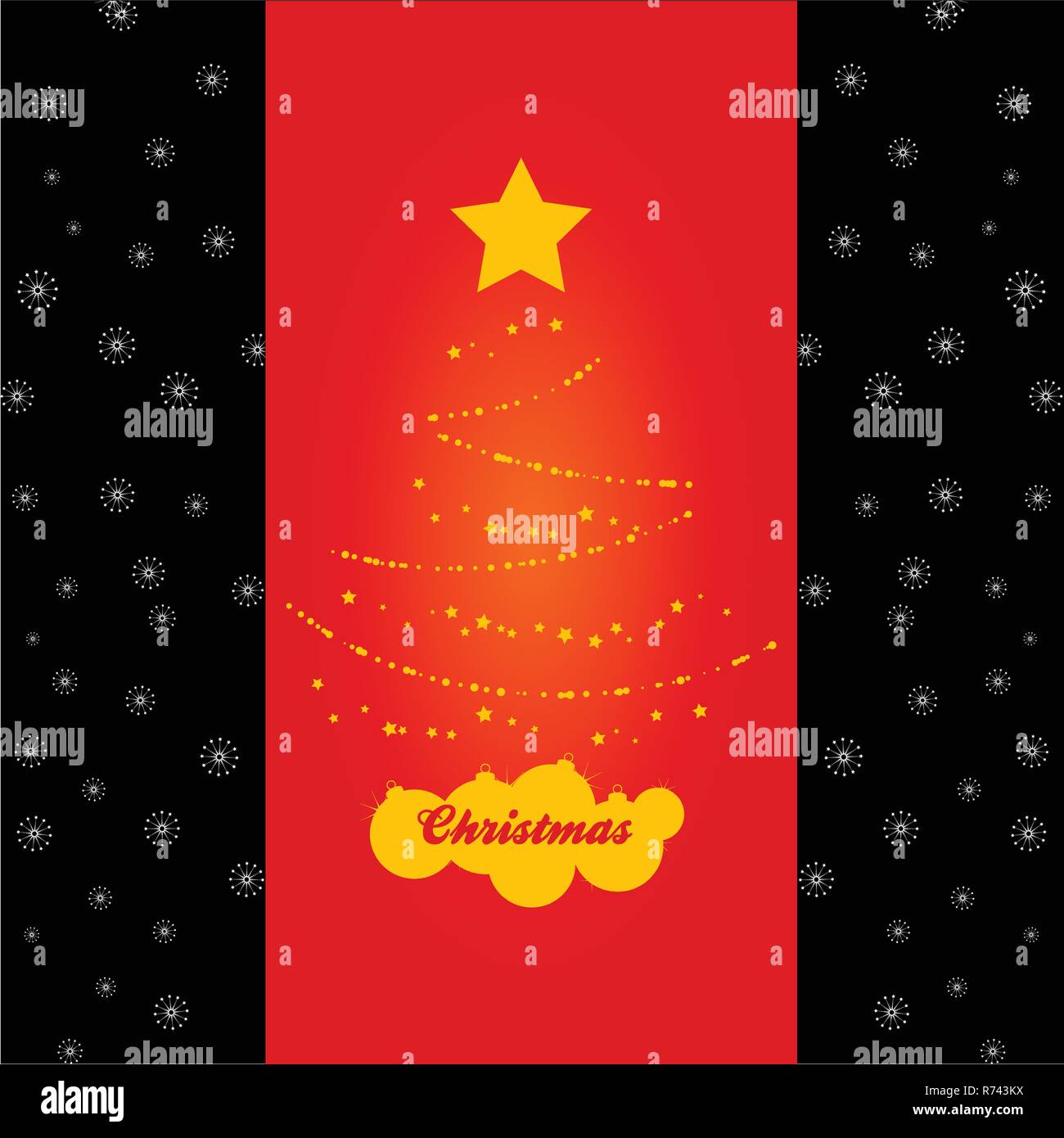 Christmas tree over black Stock Vector Images - Alamy