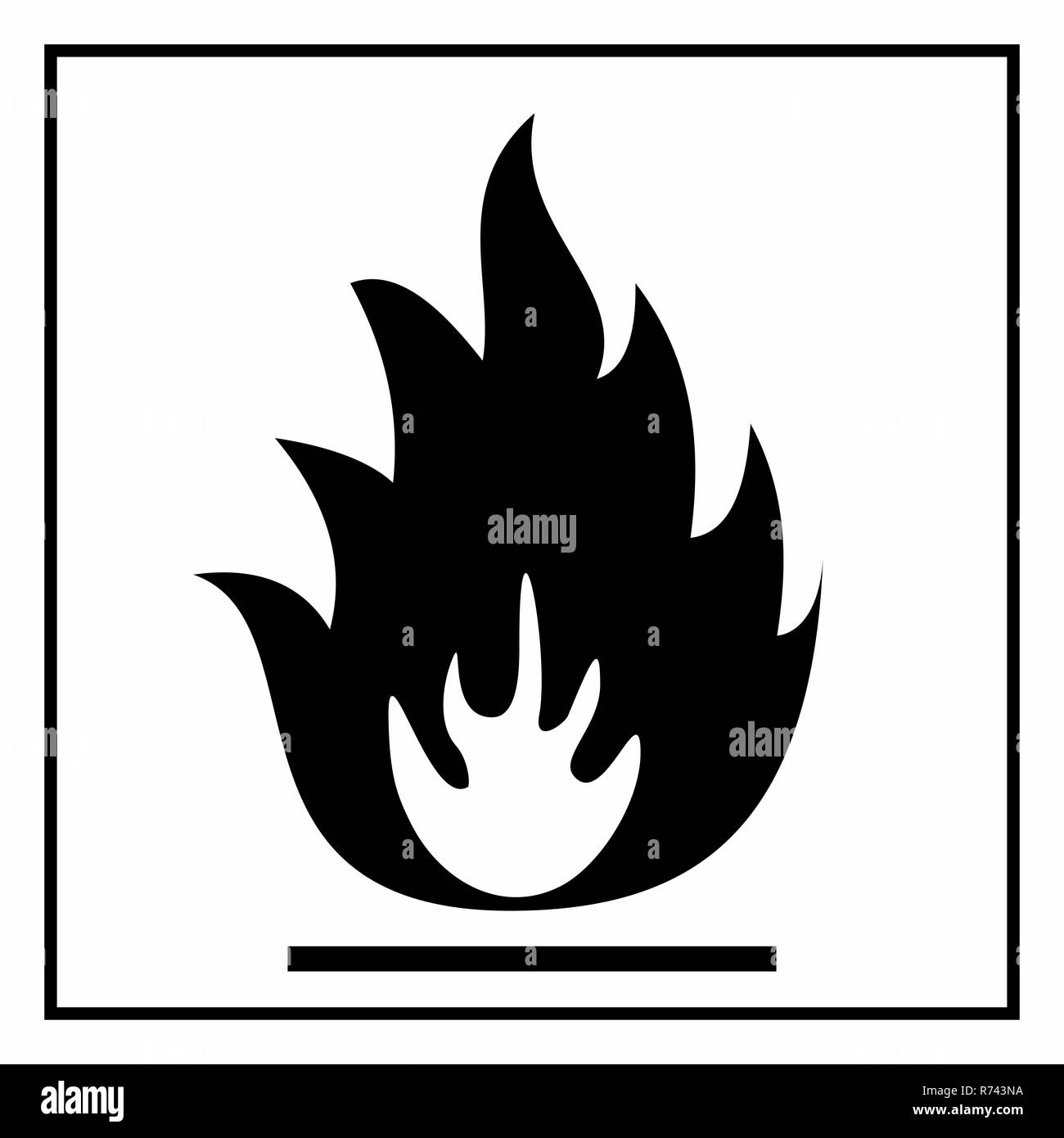 Flammable symbol Black and White Stock Photos & Images - Alamy