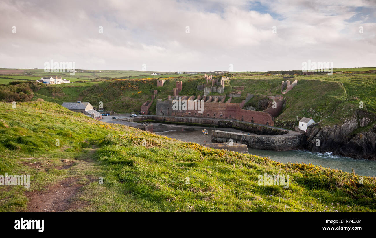 Porthgain, Wales, UK - May 18, 2009: The ruins of derelict industrual ...