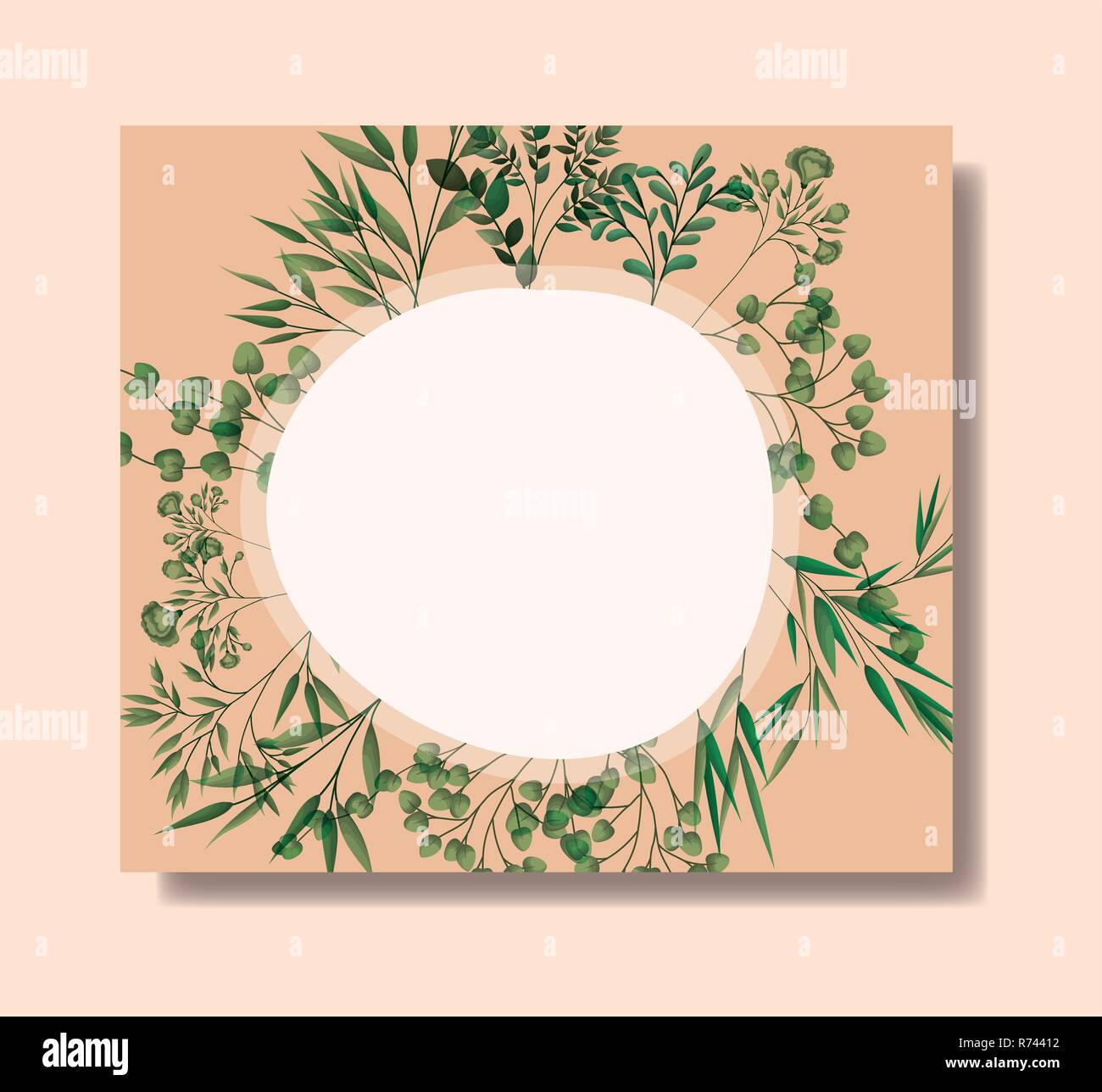 circular frame with laurel leafs Stock Vector Image & Art - Alamy