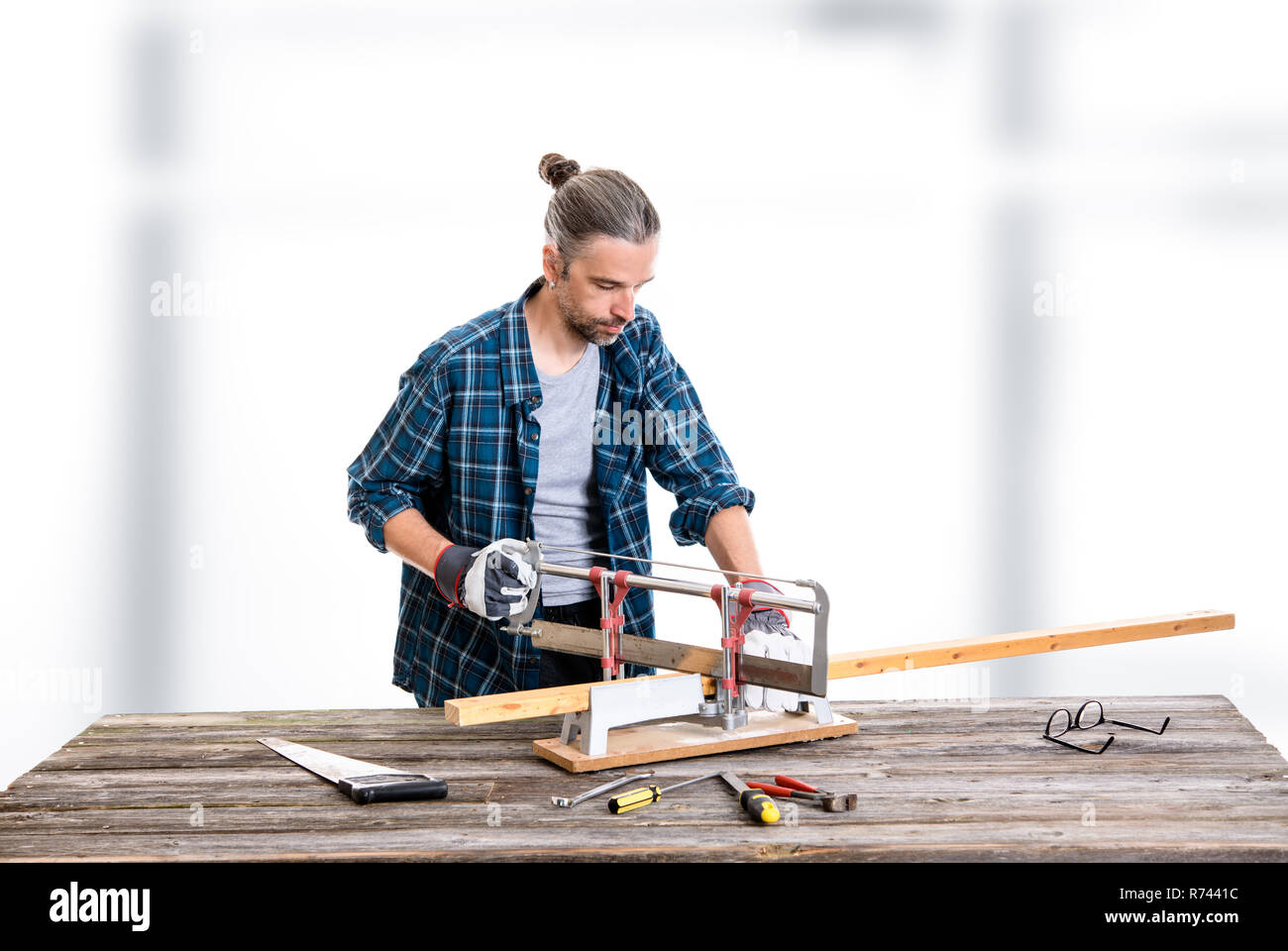 Sawing plant wood in carpenters hi-res stock photography and images - Alamy