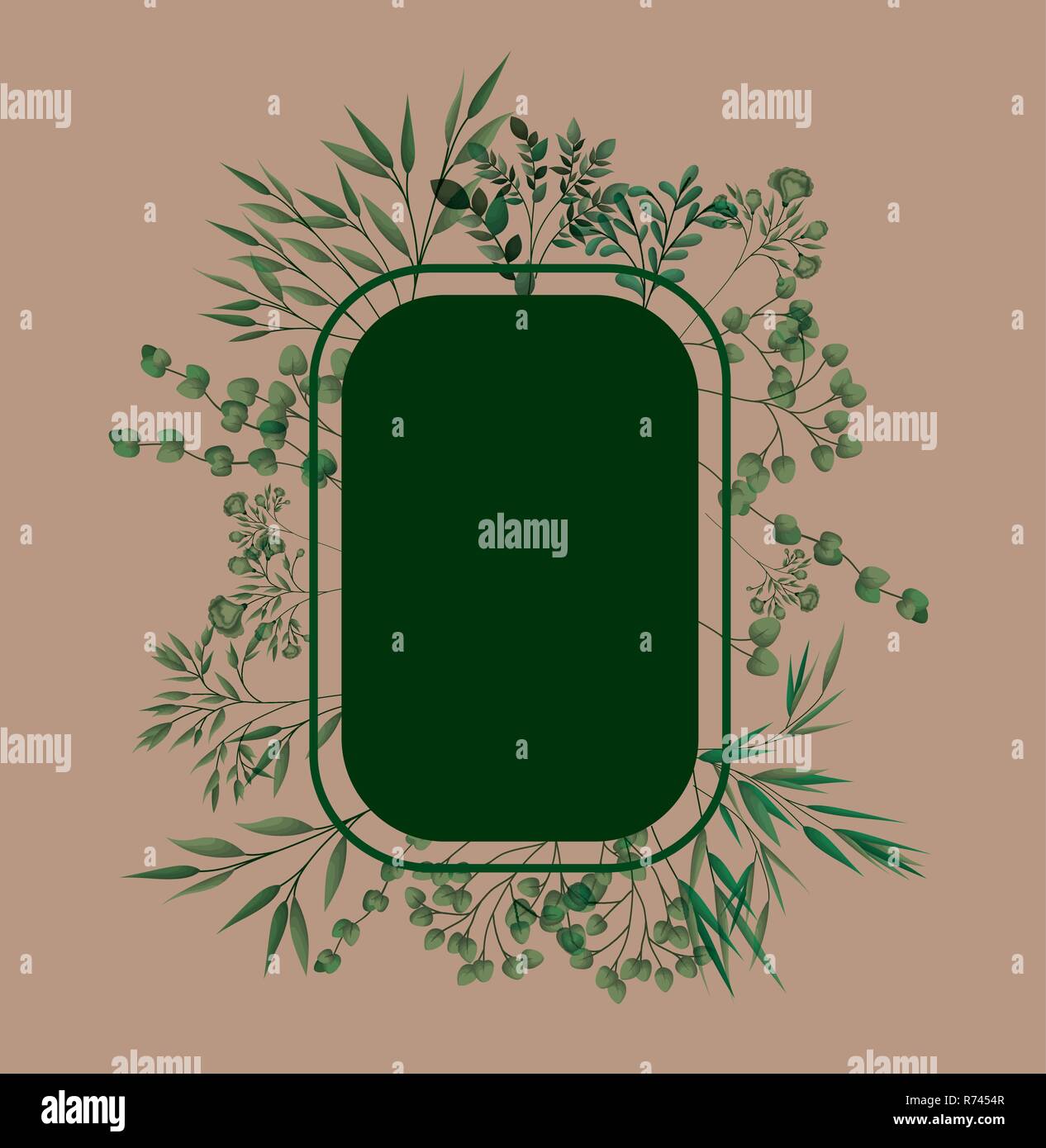 square frame with laurel leafs Stock Vector Image & Art - Alamy