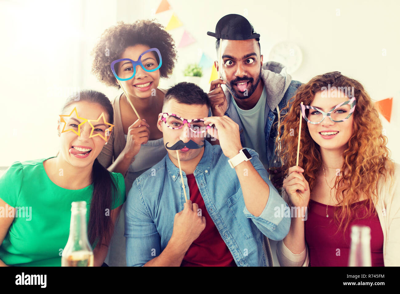 happy team having fun at office party Stock Photo - Alamy