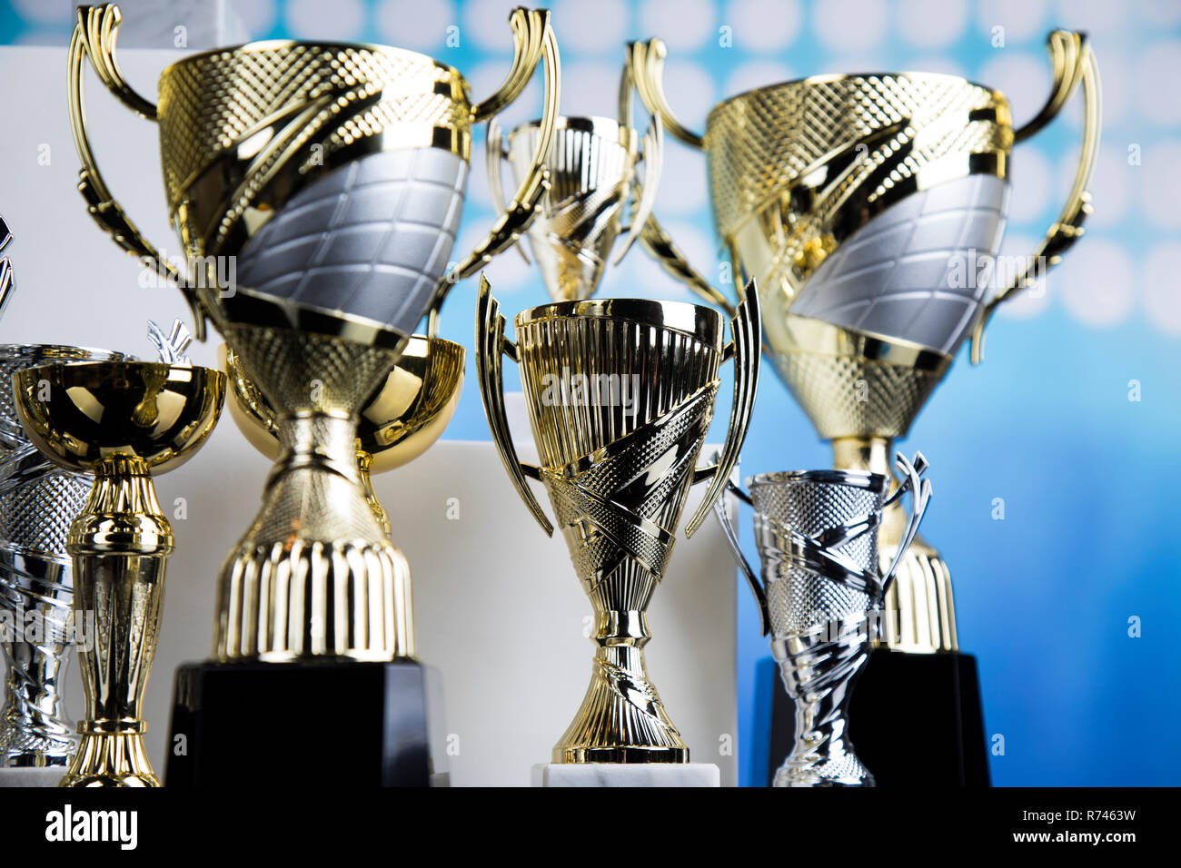 Award winning trophy sport background Stock Photo - Alamy