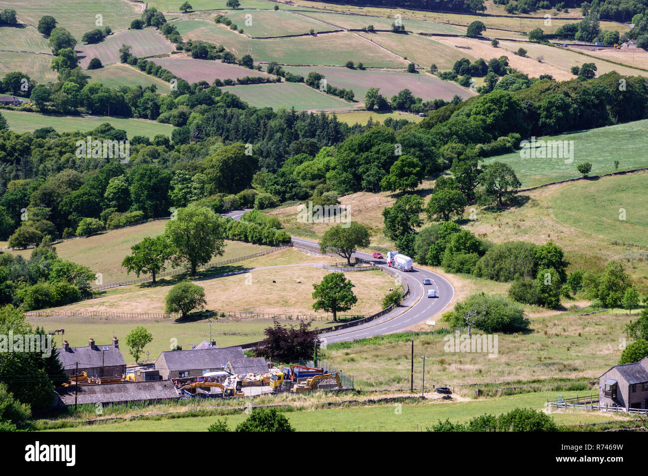 Buxton, England, UK - July 2, 2018: A tanker lorry travels along the ...