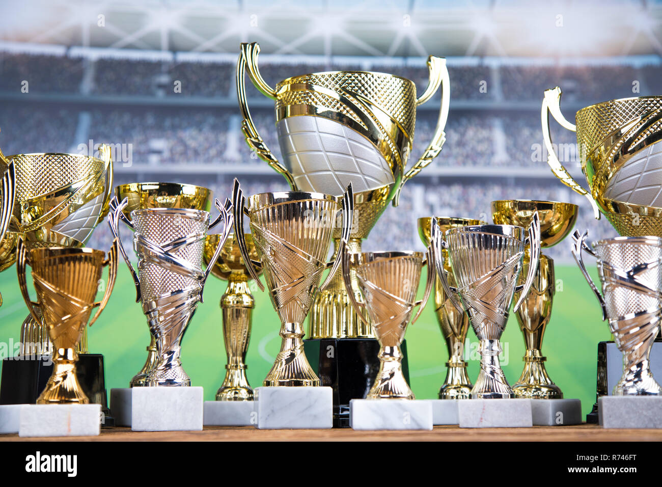 Award winning trophy sport background Stock Photo - Alamy