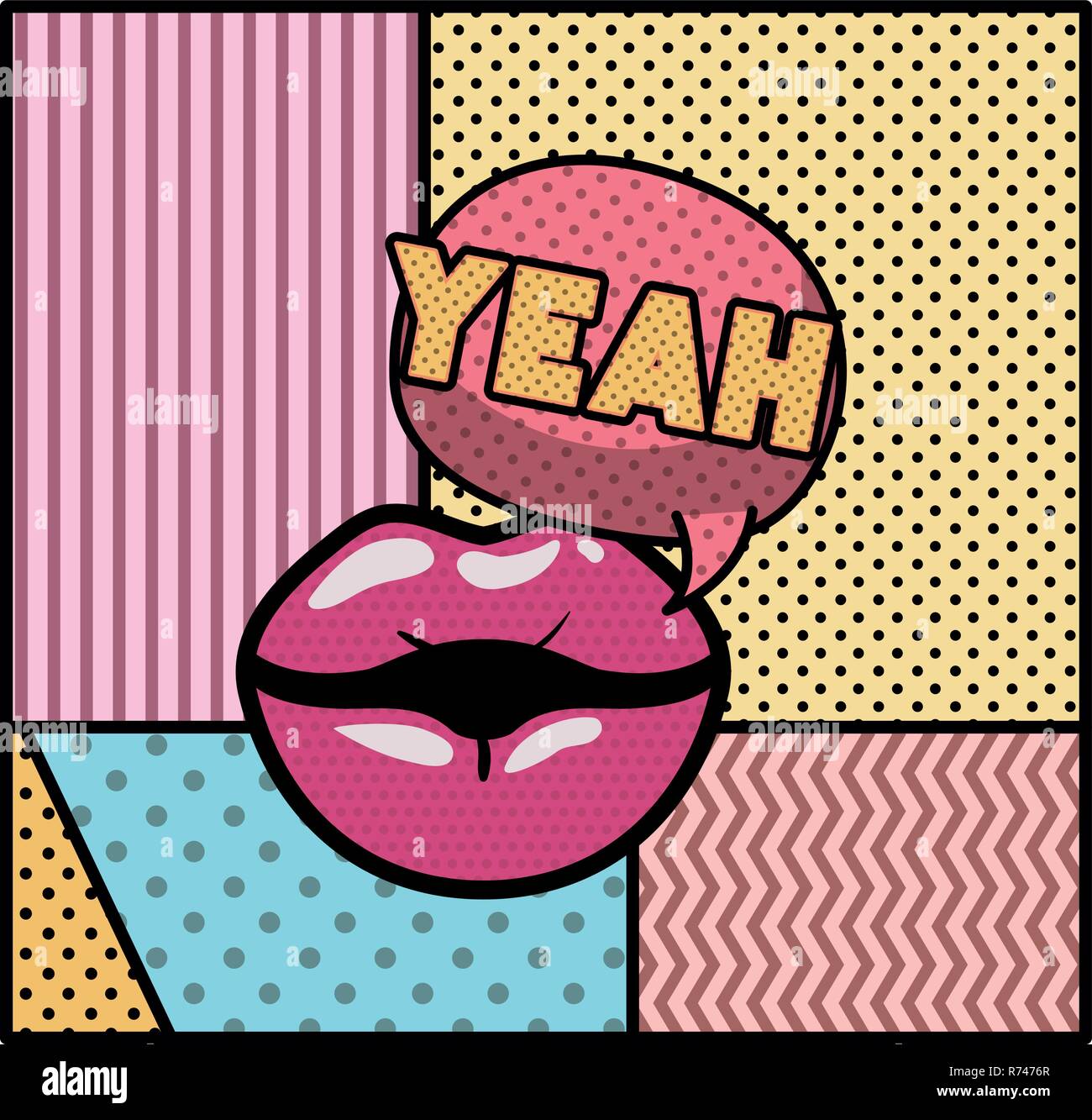 mouth saying yeah pop art style Stock Vector Image & Art - Alamy