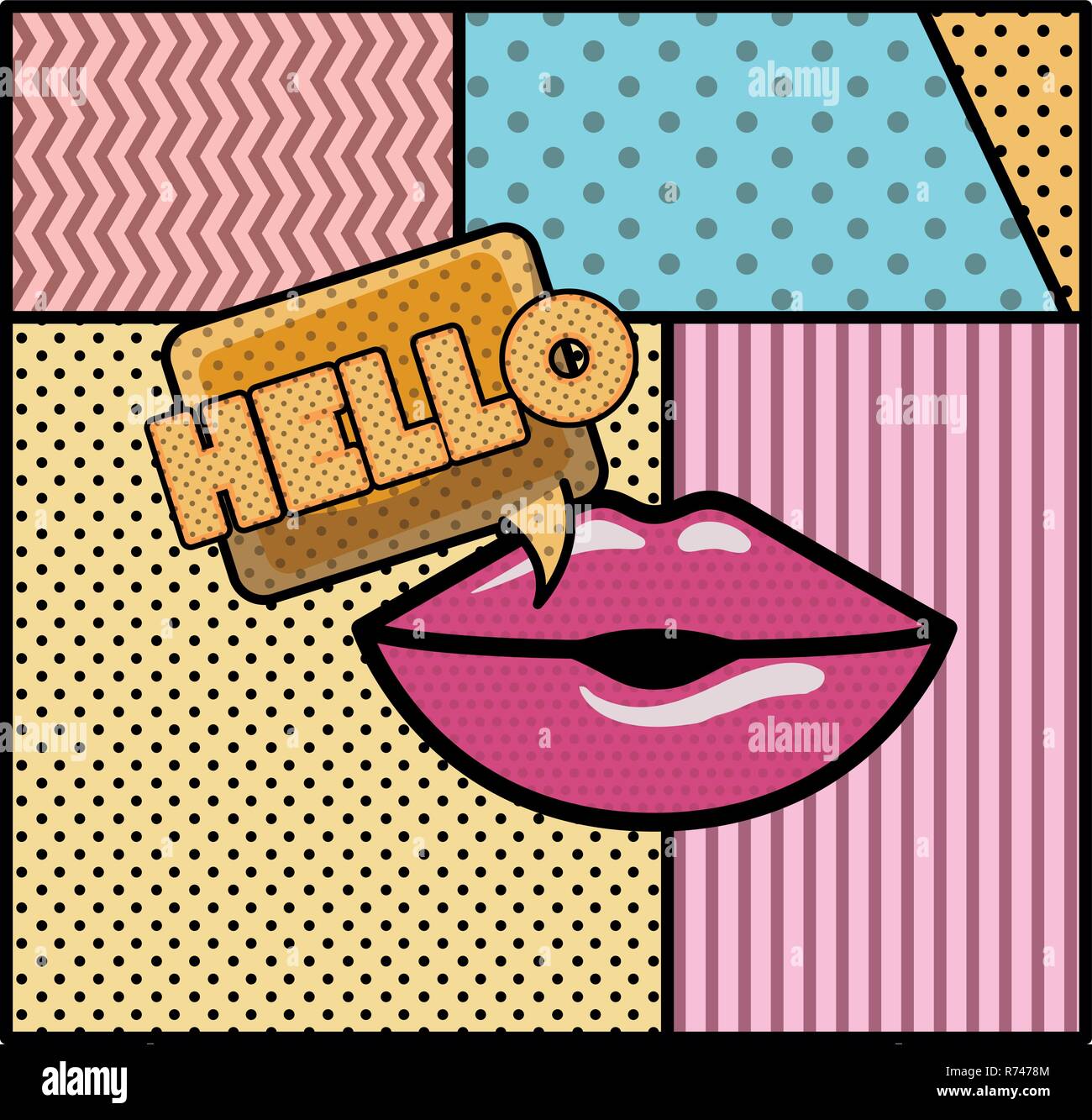 mouth saying hello pop art style Stock Vector Image & Art - Alamy