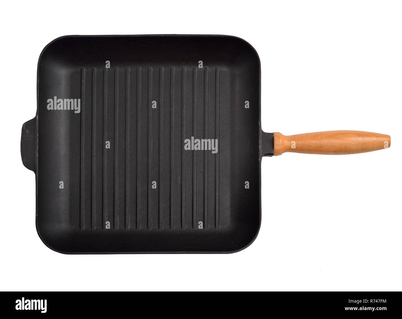 Square frying pan isolated on white background Stock Photo - Alamy