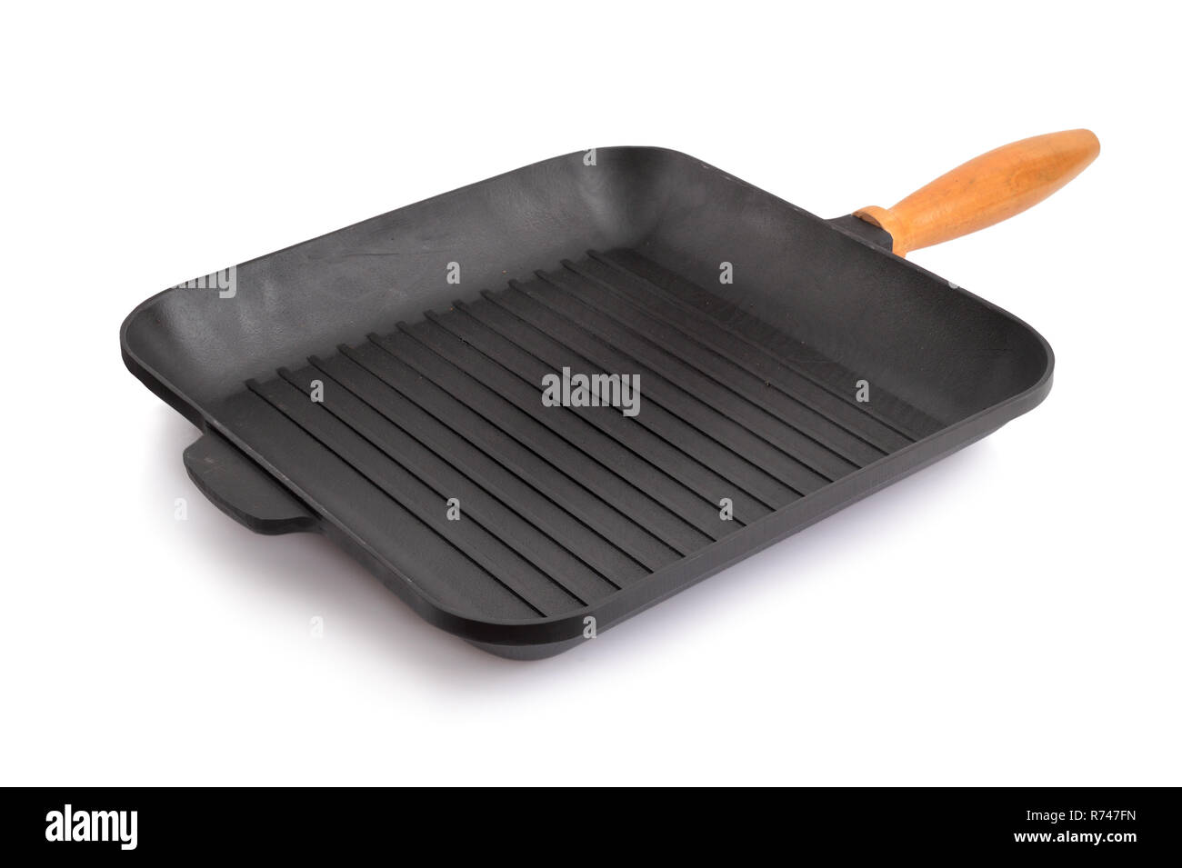 Square frying pan isolated on white background Stock Photo - Alamy