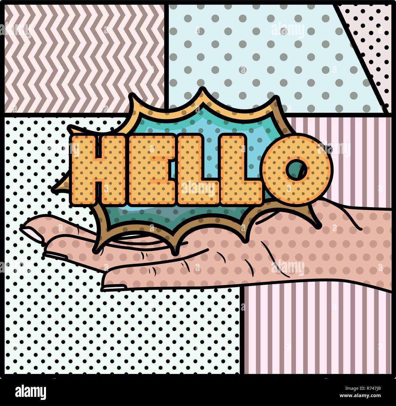 expression bubble with hello pop art style Stock Vector Image & Art - Alamy
