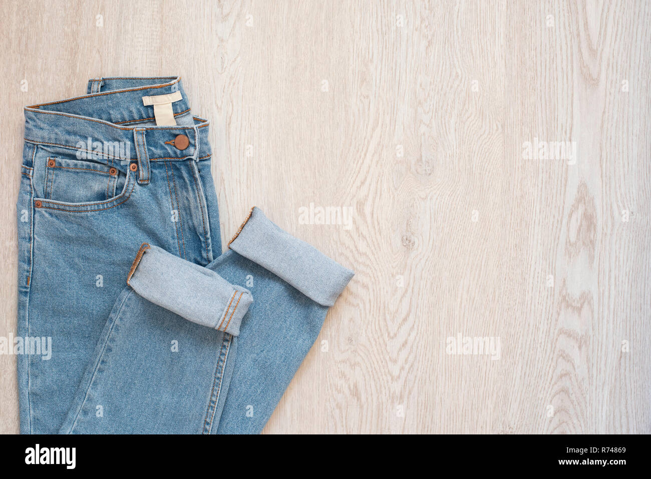 Flat lay jeans hi-res stock photography and images - Alamy