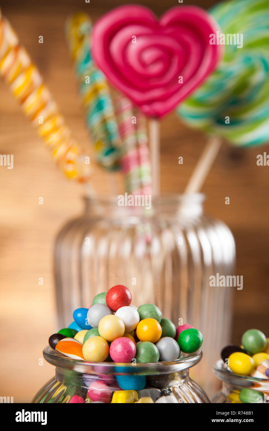 Different colorful sweets and lollipops Stock Photo - Alamy