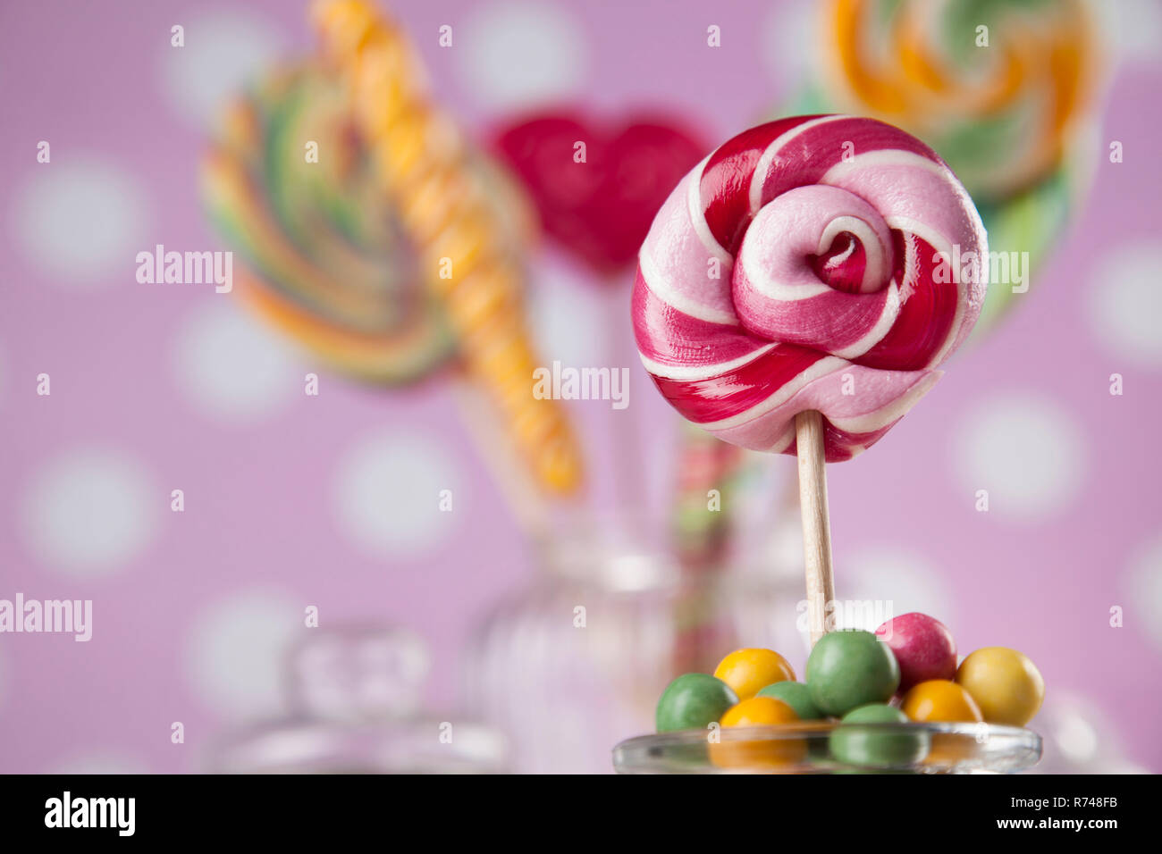 Different colorful sweets and lollipops Stock Photo - Alamy