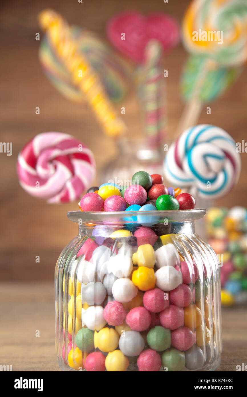 Different colorful sweets and lollipops Stock Photo - Alamy